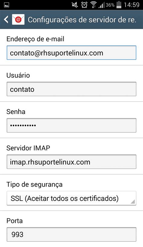 Configurando O Email No Android Redehost