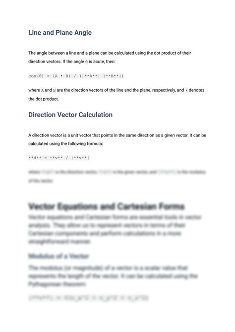 Solution Asa Level Maths Vectors Revision Question On Calculating The Angle Between A Line And