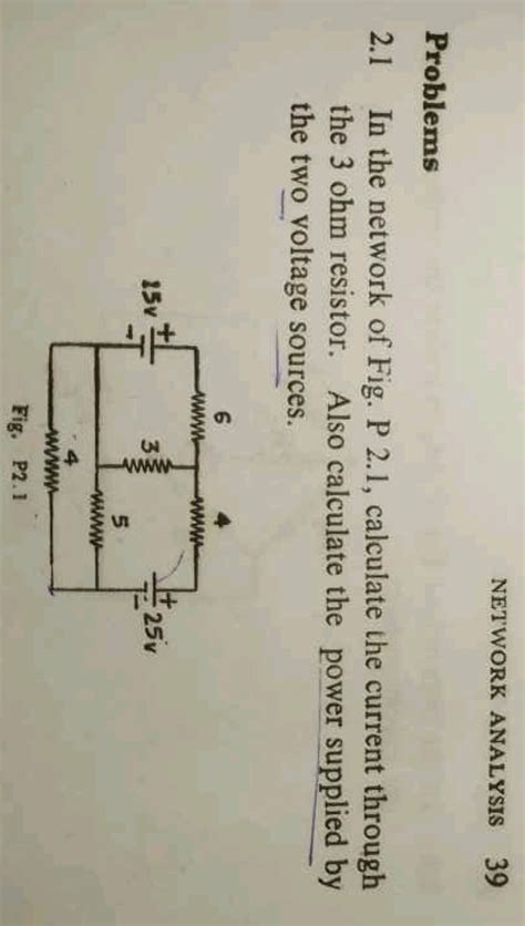 NETWORK ANALYSIS Problems In The Network Of Fig P Calculate