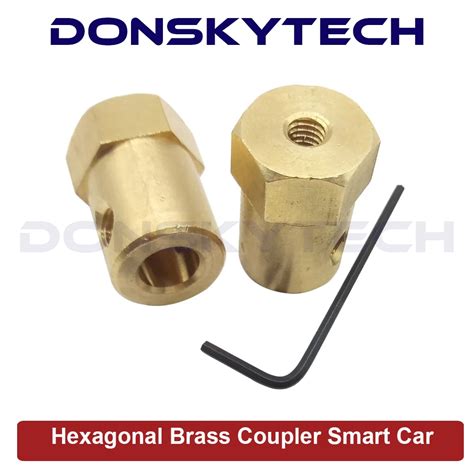 Hexagonal Brass Coupler Coupling For Arduino Raspberry Pi Smart Robot Toy Car Shopee Philippines