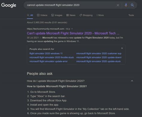 MSFS Mandatory Update But MS Store Says Upgrade Does Not Work On This Device Install