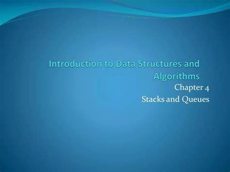 Ppt Introduction To Data Structures And Algorithms Powerpoint