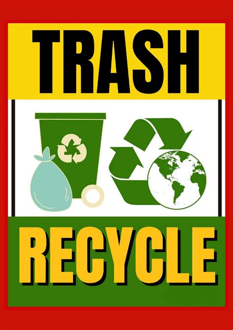 Free Printable Recycle Sign Templates Pdf Trash Can