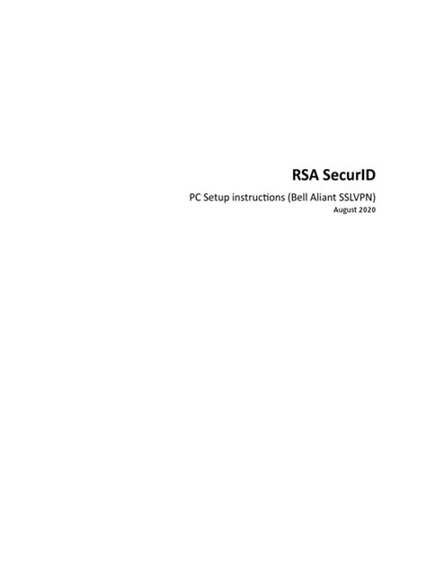 Rsa Securid Setup Guide1 Pdf Computer Access Control Authentication