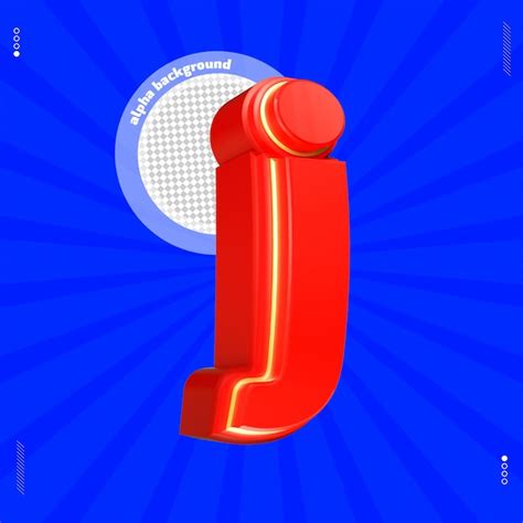 Premium Psd 3d Render Letter J Font Lowercase Red