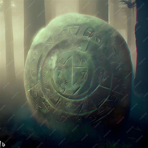 Premium Ai Image An Ancient Cryptic Artifact In Forest With Faint Symbols
