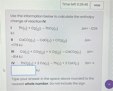 Solved Time Left 02848 Hide Use The Information Below To Calculate