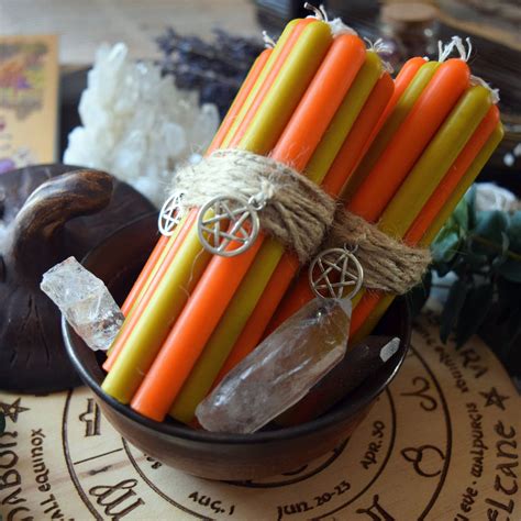Litha Wheel Of The Year Set Of Beeswax Candles Pandora Witch Shop