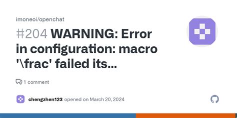Warning Error In Configuration Macro Frac Failed Its Substitution