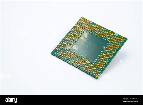 Back Side Of Personal Computer CPU Processor Chip Isolated On White Background Stock Photo Alamy