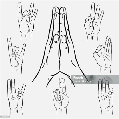 요가 Mudra에 무드라에 대한 스톡 벡터 아트 및 기타 이미지 무드라 손 일러스트레이션 Istock