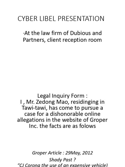 Cyber Libel Power Point Presentation Pdf