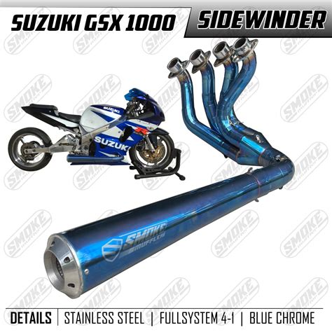Custom Exhaust Sidewinder 2007 2021 Suzuki Gsxr 1000 Handmade Smoke