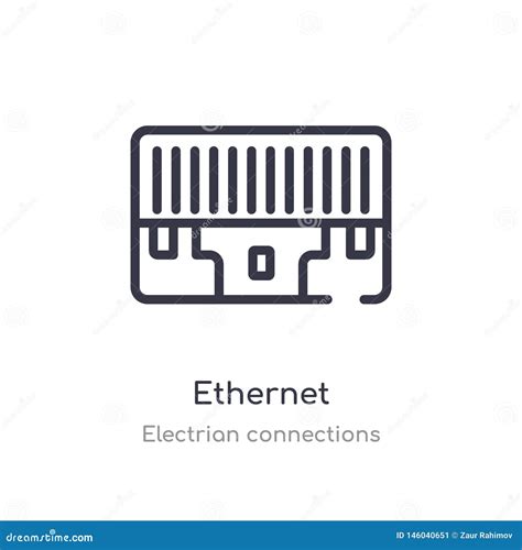 Ethernet Outline Icon Isolated Line Vector Illustration From Electrian Connections Collection
