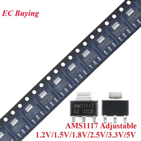 10pcs Lot Ams1117 Series Ams1117 3 3v Ams1117 Adj Ams1117 1 8v Ams1117