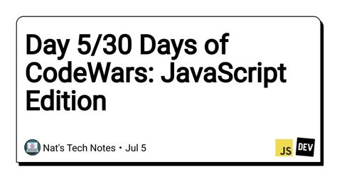 Day 530 Days Of Codewars Javascript Edition Rdevto