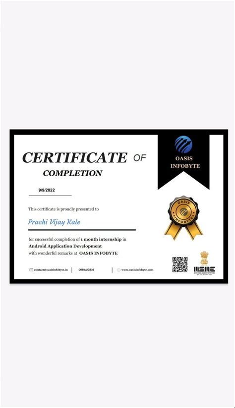 prachi kale on linkedin androidappdevelopment oasisinfobyte internship