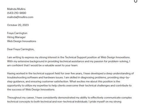 2025 Desktop Support Engineer Cover Letter Example Free Template