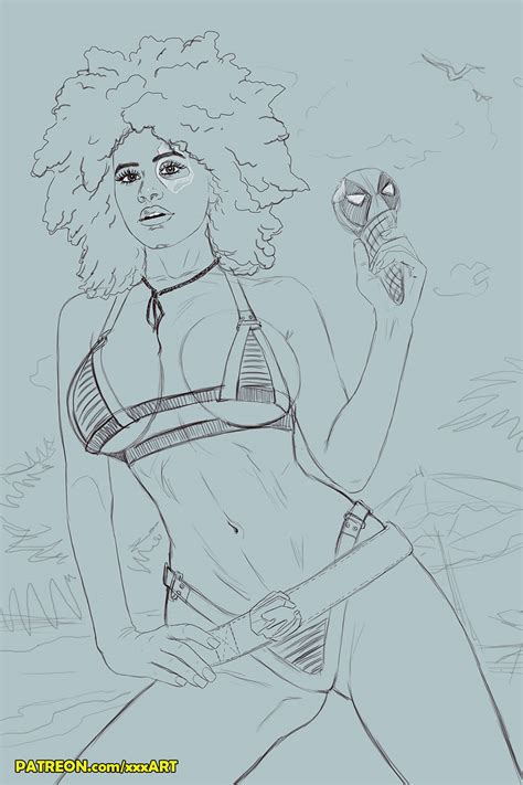Domino From Deadpool 2 Sketch By Rzhevskii Hentai Foundry
