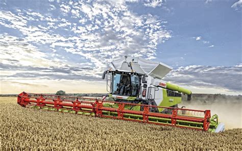 Scarica 4k Claas Lexion 8700 Mietitrebbia Mietitura Del Grano Campo