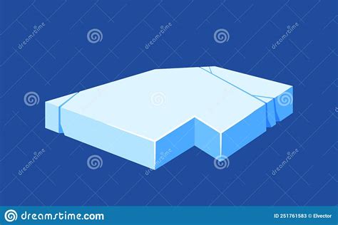 Ice Crystal Frozen Block Glacier Or Floe Blue Icicle With Facets And