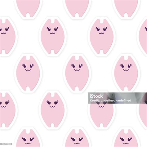 가와이이 고양이 스티커의 원활한 패턴 귀여운 웃는 키티 소녀입니다 간단한 종이 컷 플랫 스타일 아이 카드 객실 장식 웹 파스텔