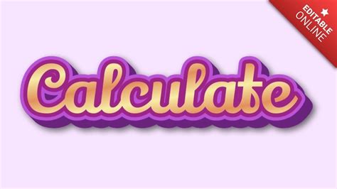 Calculate Purple And Yellow D Text Effect Generator