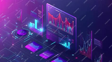 Detailed Data Visualization With Graphs And Charts On Computer Screen