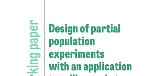 Design Of Partial Population Experiments With An Application To Spillovers In Tax Compliance