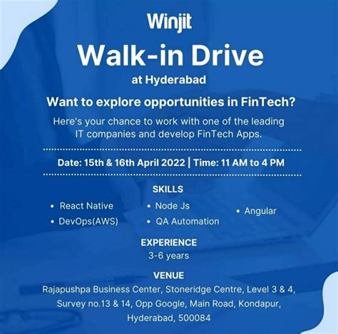 Megha Ahirrao On Linkedin Walkindrive Winjittechnologies Itjobs Jobopportunities Hyderabadjobs