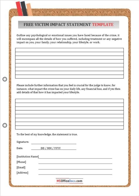 5 Victim Impact Statement Example Free Victim Impact Statement Template Word Instant Download