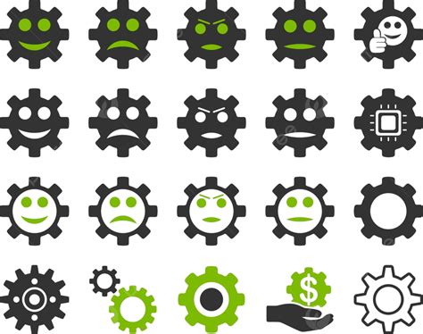 tools and smile gears icons engineering currency expression vector