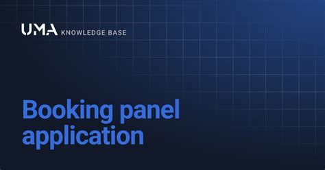 Booking Panel Application Uma Knowledgebase Booking Panel Application Uma Knowledgebase