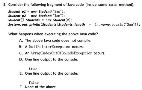 solved consider the following fragment of java code inside