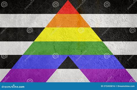Straight Ally Flag Painted With Brush On White Background Lgbt Rights
