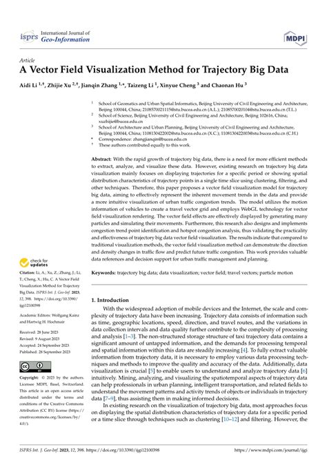 Pdf A Vector Field Visualization Method For Trajectory Big Data