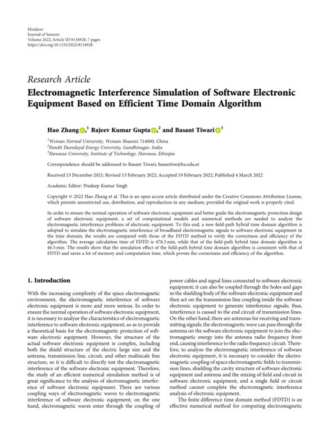 Pdf Electromagnetic Interference Simulation Of Software Electronic