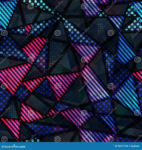 Spectrum Color Triangle Seamless Pattern Stock Vector Illustration Of