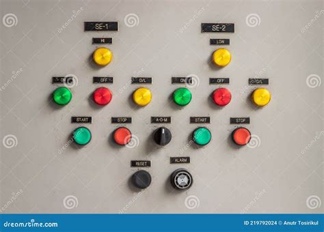 Push Button And Selector Switch Of Control Panel Of A Building Stock Photo Image Of Engineer