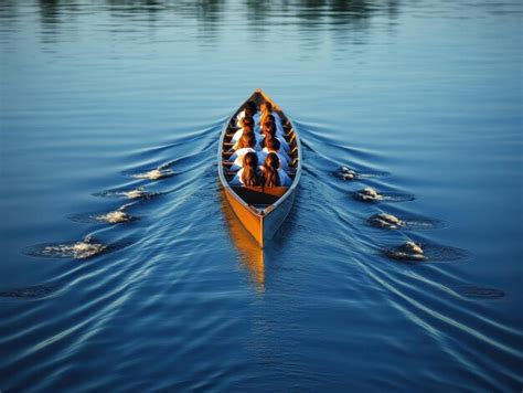Rowing Shell Racing On Still Waters Premium Ai Generated Image