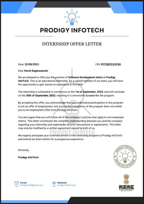 Harsh Raghuwanshi On Linkedin Internshipopportunity Prodigyinfotech