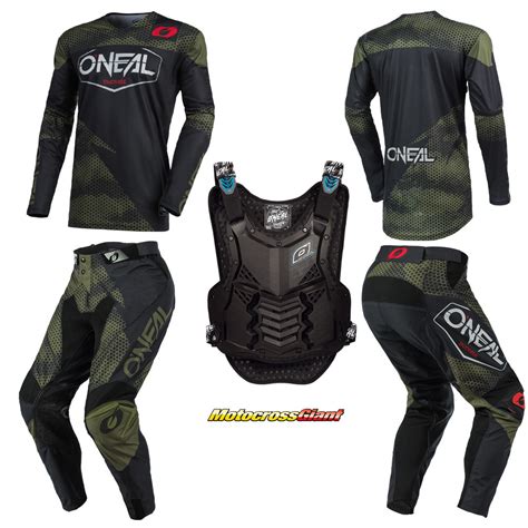 Oneal Mayhem Lite Covert Green Jersey Pant Chest Protector Combo