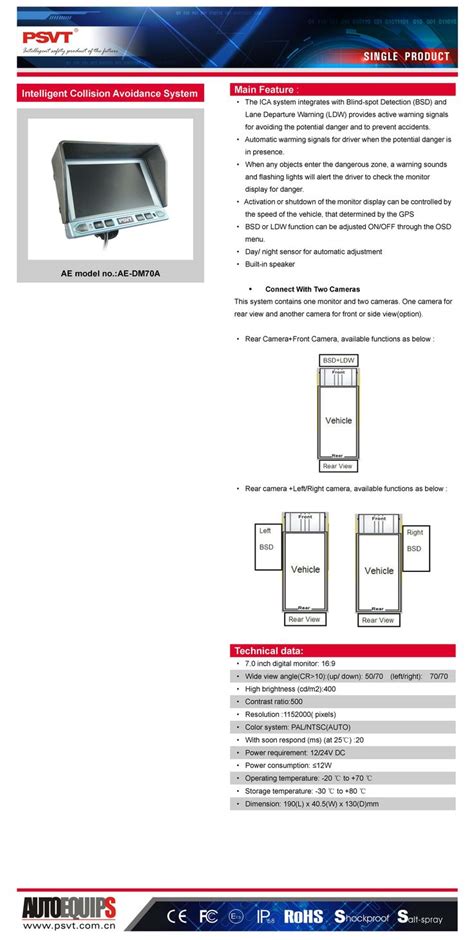 Intelligent Collision Avoidance System Camera Avm Truck Bus Bsd