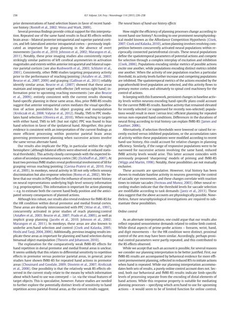 Pdf Human Posterior Parietal Cortex Mediates Hand Specific Planning