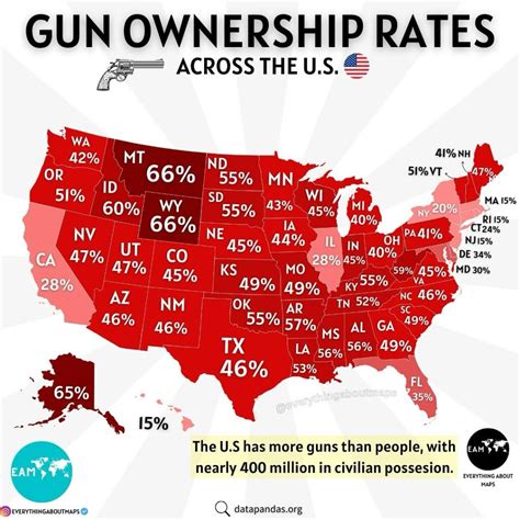 Map Of Gun Ownership By Us State Brilliant Maps