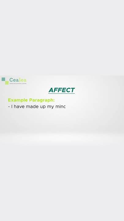 Learn How To Use Affect Meaning Synonyms Antonyms And Example