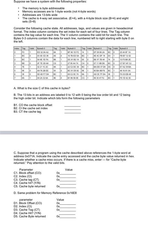 Solved Suppose We Have A System With The Following