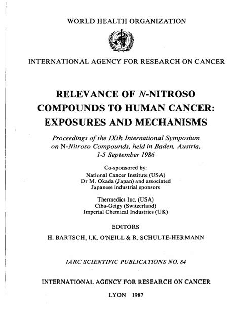 Nitrosamine I Who Pdf Mutagen Carcinogen