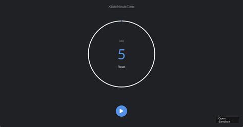 Xstate Minute Timer Codesandbox