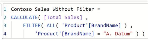 Calculate With And Without A Filter Table Argument And Diff Results Dax Calculations
